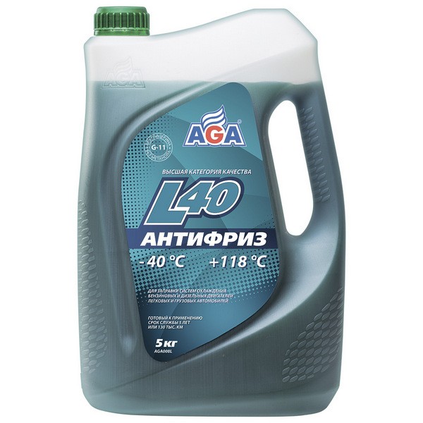 AGA008L Антифриз AGA-L40 (5л) G11 (готовый, сине-зеленый) купить в ...